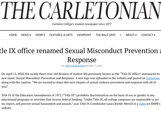 Sexual Misconduct Prevention And Response Carleton College