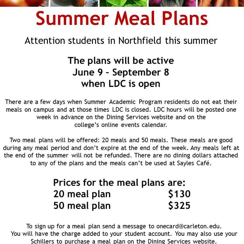 2015 Summer Meal Plans Auxiliary Services Carleton College 2015-summer-meal-plans-auxiliary-services-carleton-college