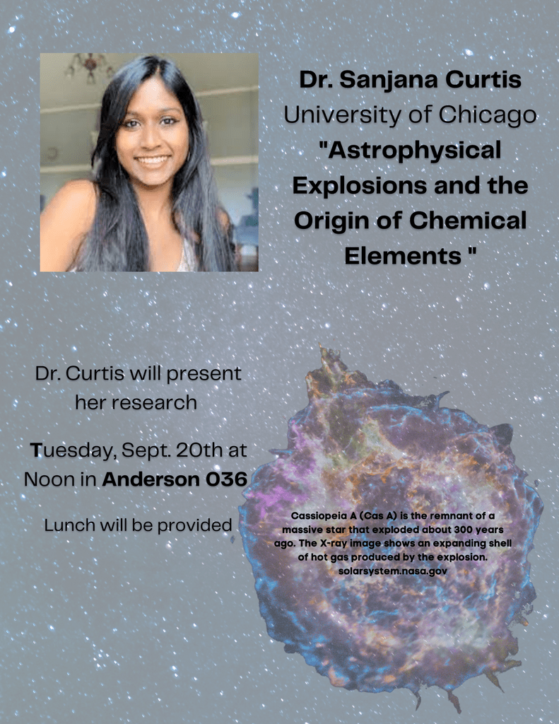 Dr. Sanjana Curtis visit – Radiations Newsletter – Carleton College