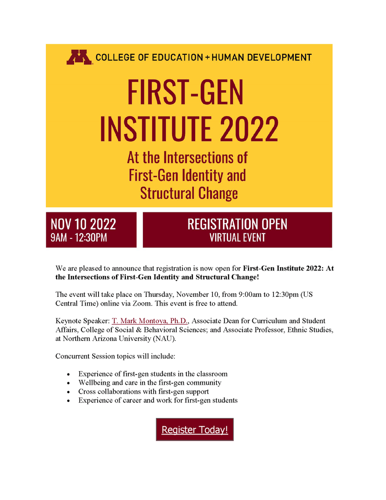 First Gen Institute Event – Biology Opportunities – Carleton College
